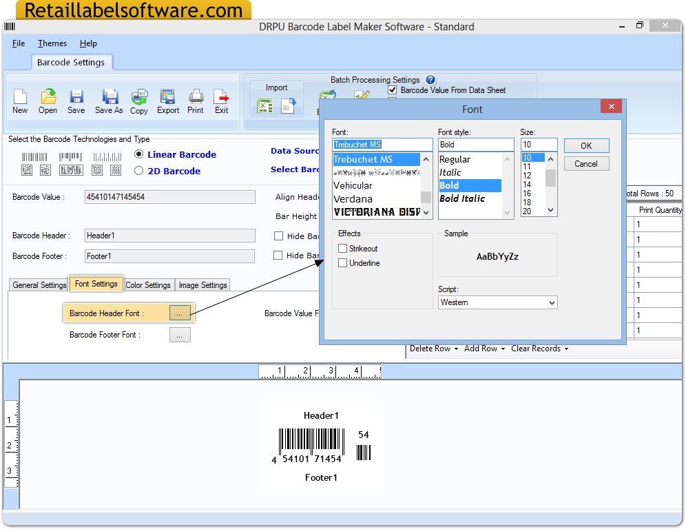 Barcode label software standard edition screenshots - RetailLabelSoftware