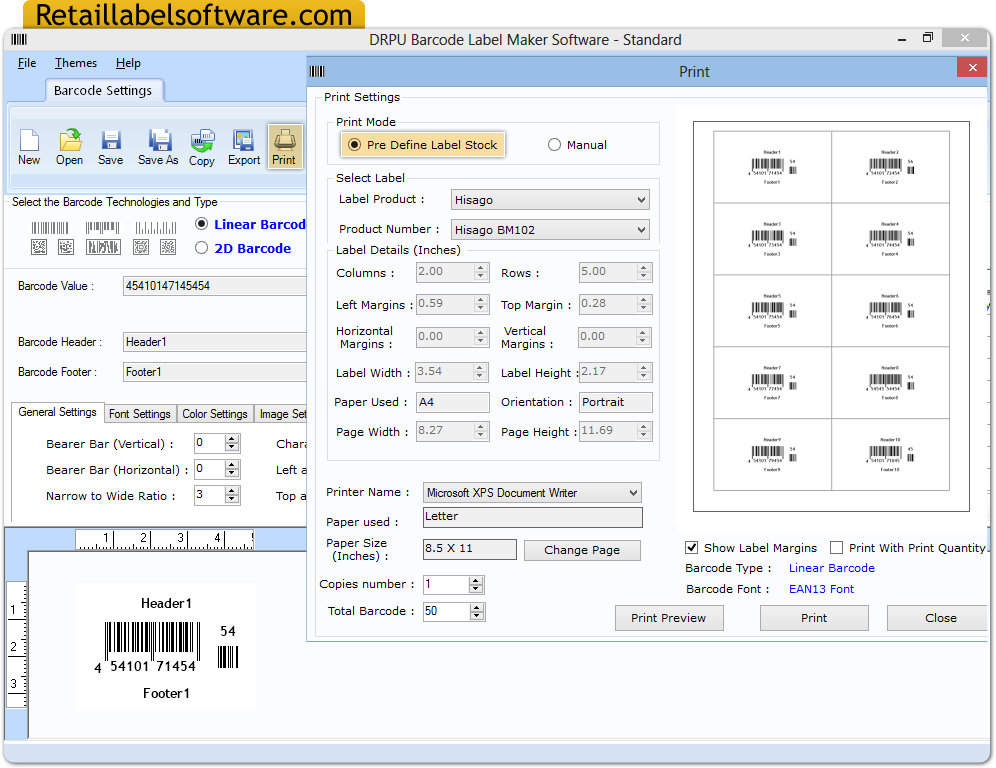 Barcode label software standard edition screenshots - RetailLabelSoftware